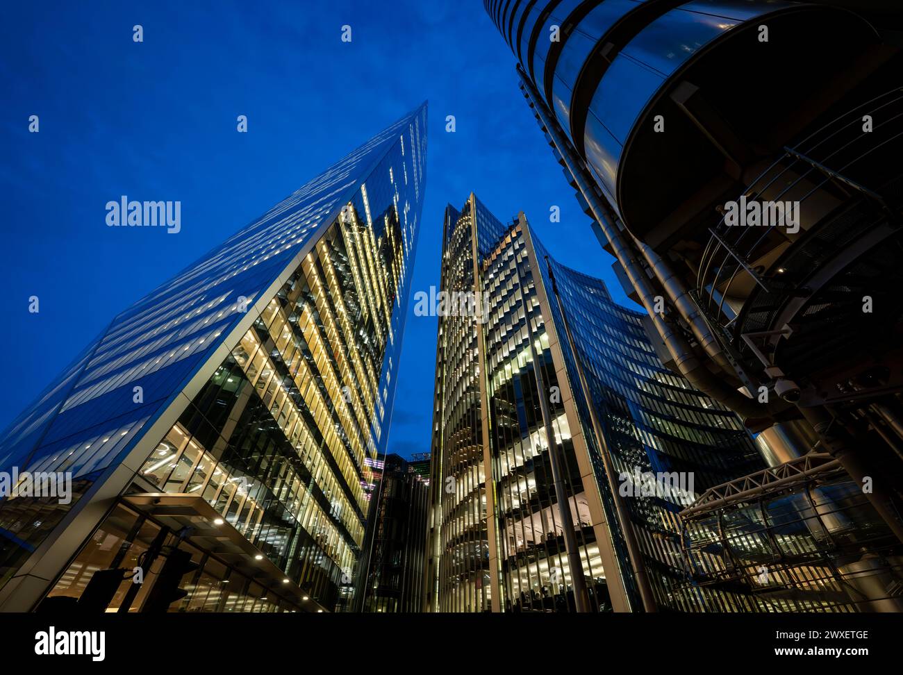 London, UK: Tall buildings in the City of London seen from Fenchurch ...