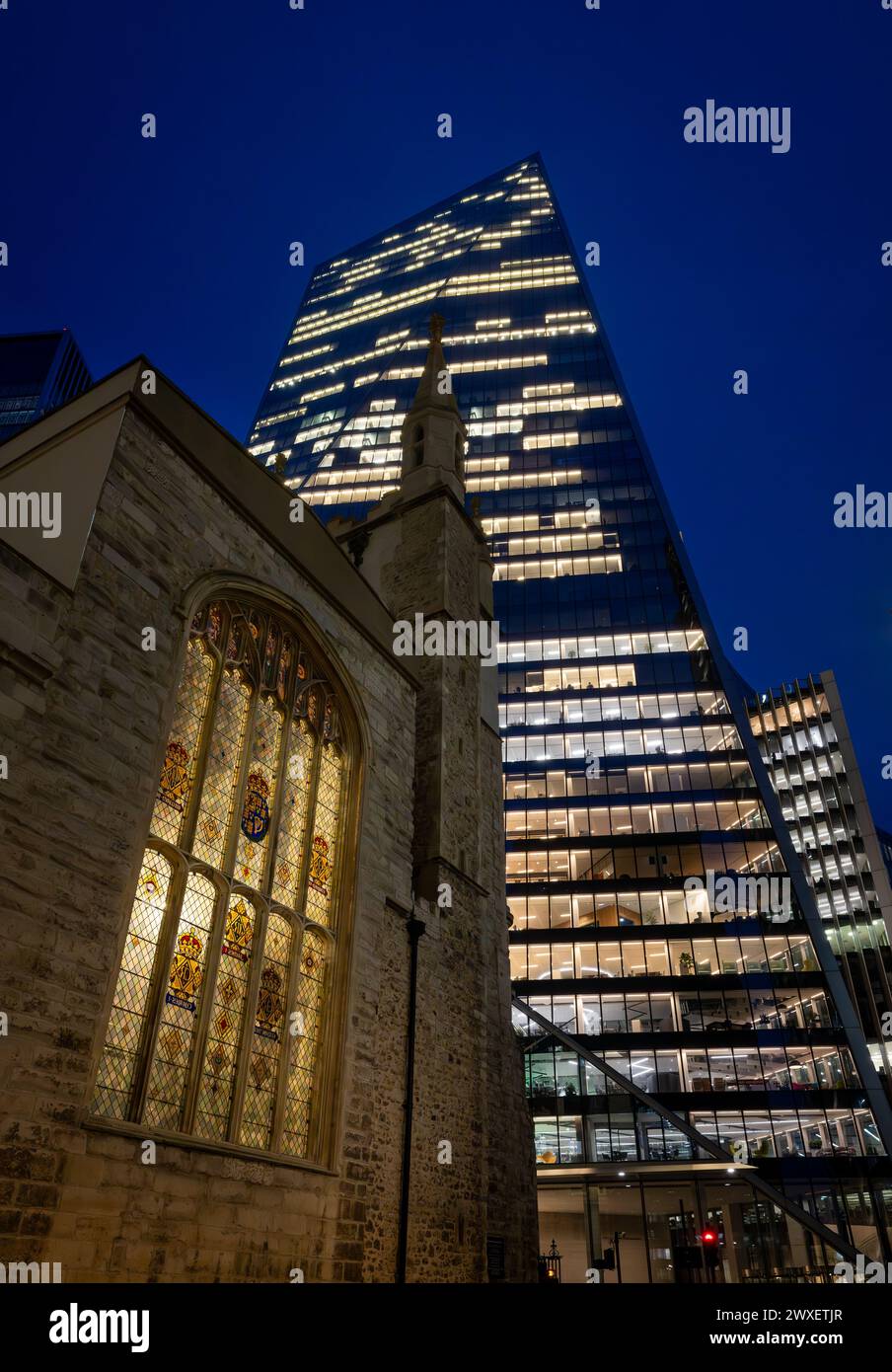 London, UK: St Andrew Undershaft Church on St Mary Axe in the City of ...