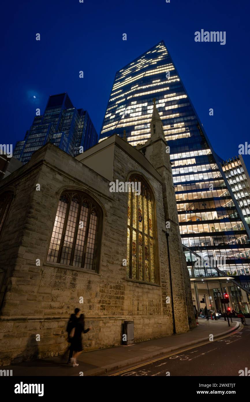 London, UK: St Andrew Undershaft Church on St Mary Axe in the City of ...