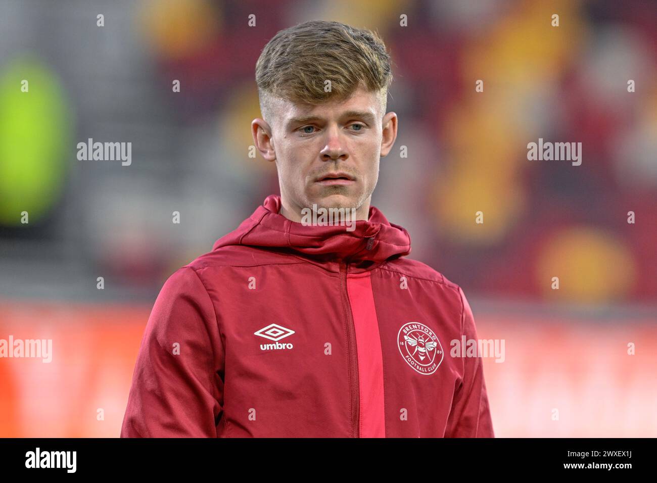 London, UK. 30th Mar, 2024. Keane Lewis-Potter of Brentford arrives ...