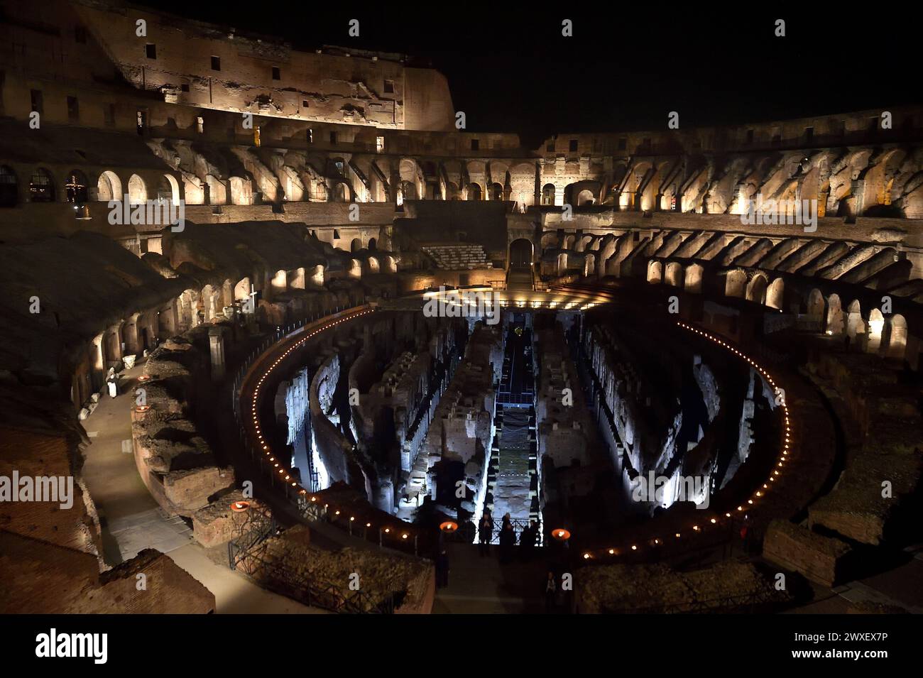 Rome. 29th Mar, 2024. Via Crucis (Way of the Cross) torchlight ...