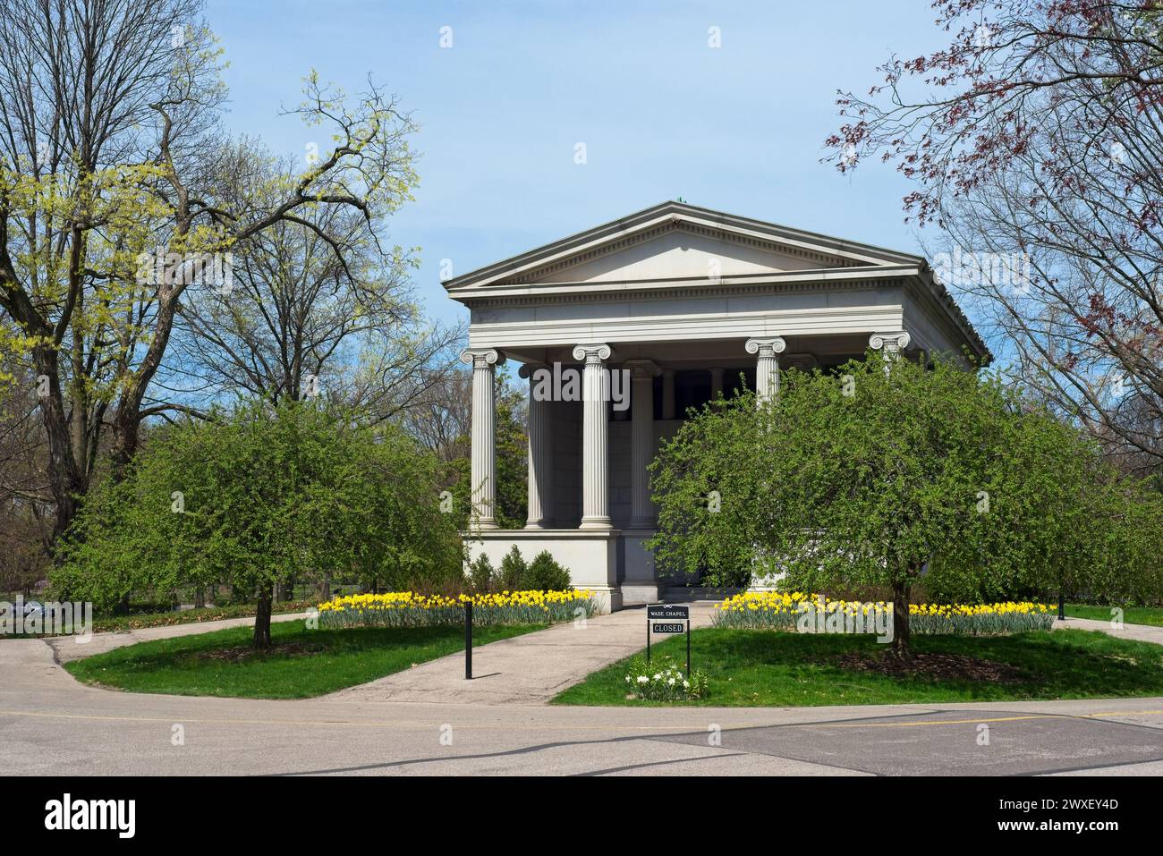 Wade Chapel, a neoclassical structure, is a frequently visited site in ...