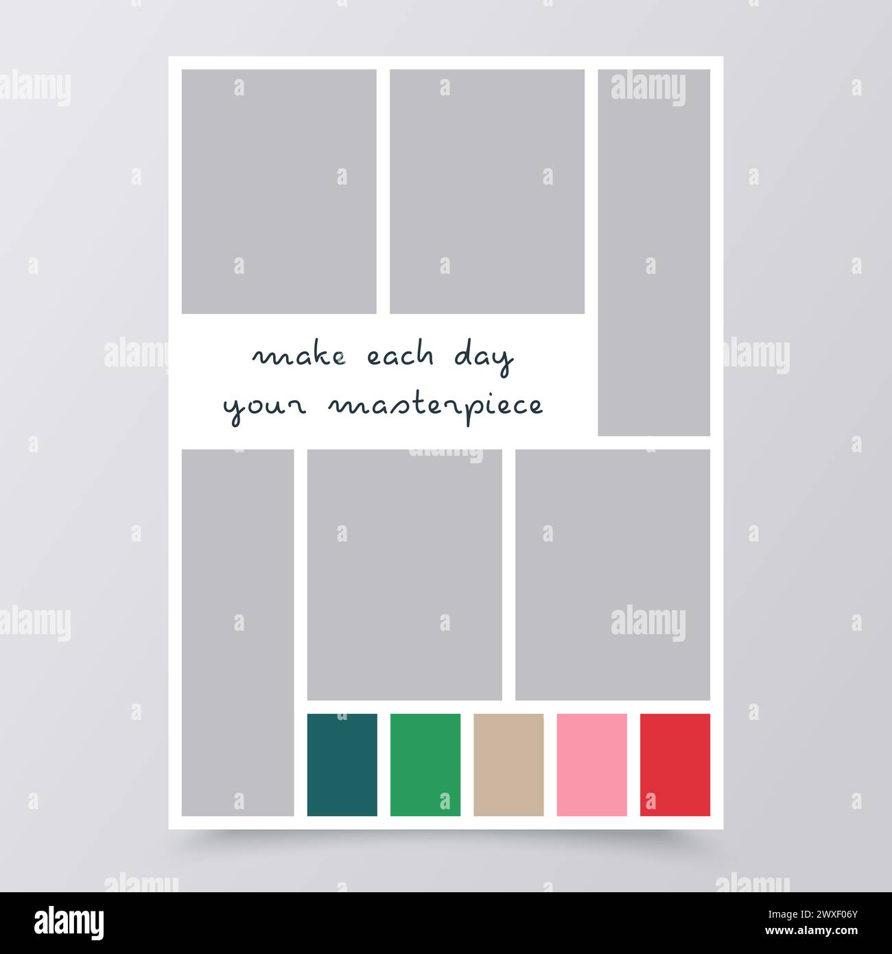 Photo Collage Grid Moodboard Template Pictures Grid Photography
