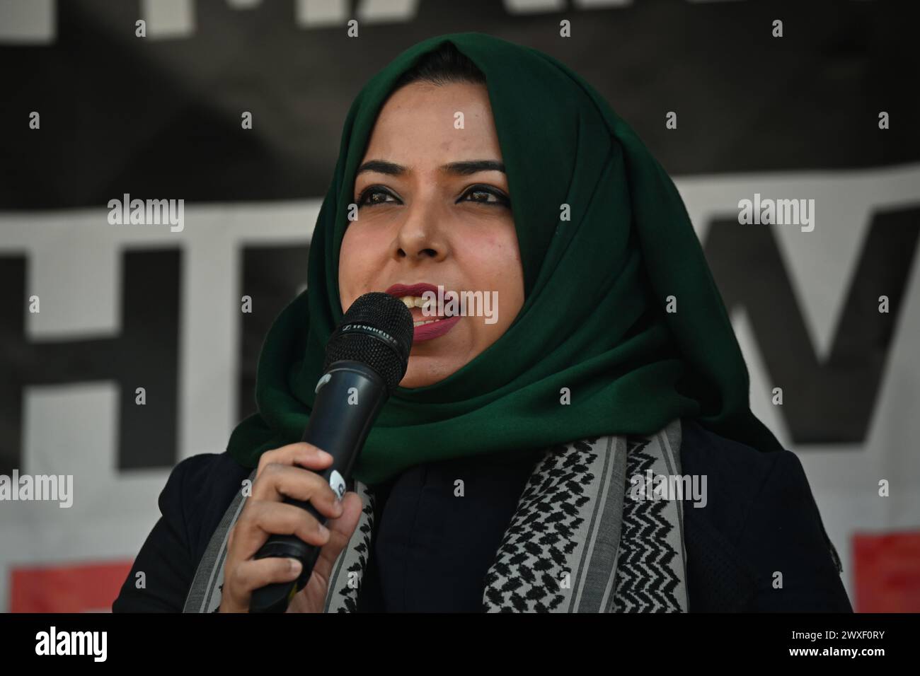 London, UK. 27th Mar, 2024. Speaker Apsana Begum is a MP at the rally ...