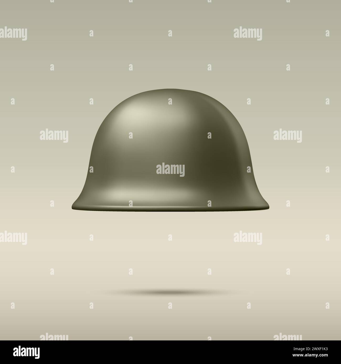 Vector 3d Realistic Green Military Soldier Protective Helmet Closeup ...