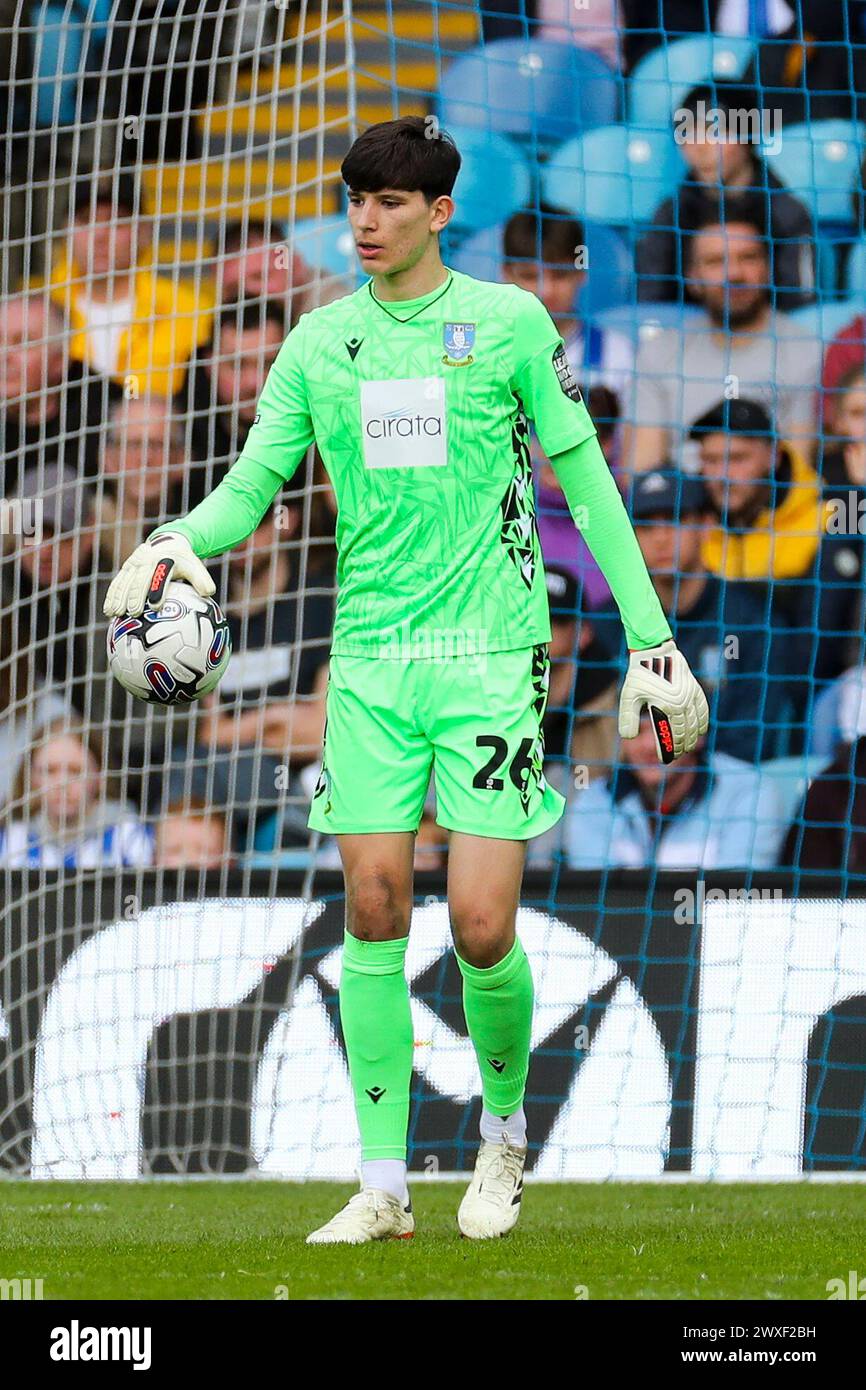 Sheffield, UK. 29th Mar, 2024. Sheffield Wednesday goalkeeper James ...