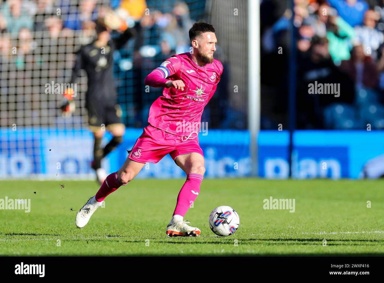 Sheffield, UK. 29th Mar, 2024. Swansea City midfielder Matt Grimes (8 ...