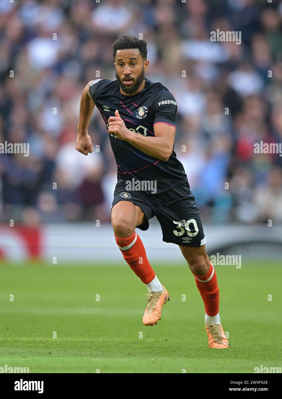 London, UK. 30th Mar, 2024. Andros Townsend of Luton Town during the ...