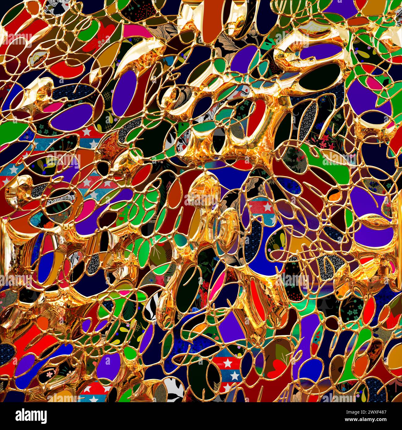 MODERN NEUROGRAPHIC ART: "Graffiti Gold" by Edmund Nagele FRPS Stock ...
