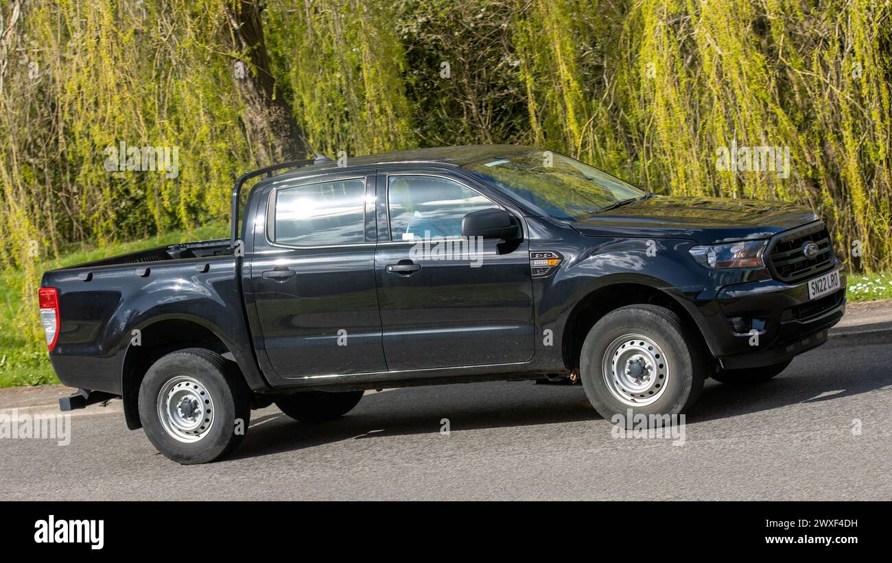 Milton Keynes,UK-Mar 30th 2024: 2022 black diesel engine Ford Ranger ...
