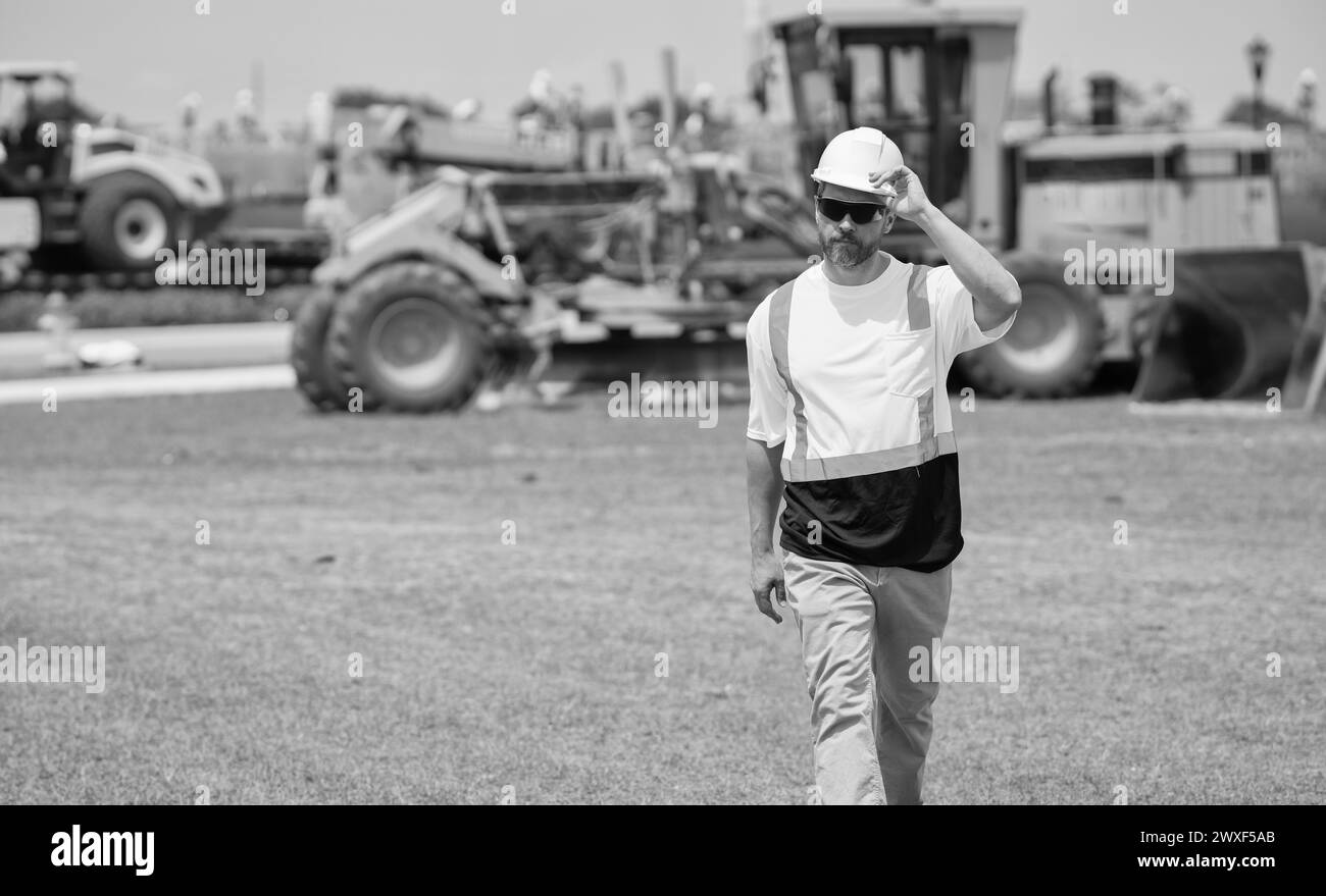 construction inspector man, copy space. construction inspector man at ...