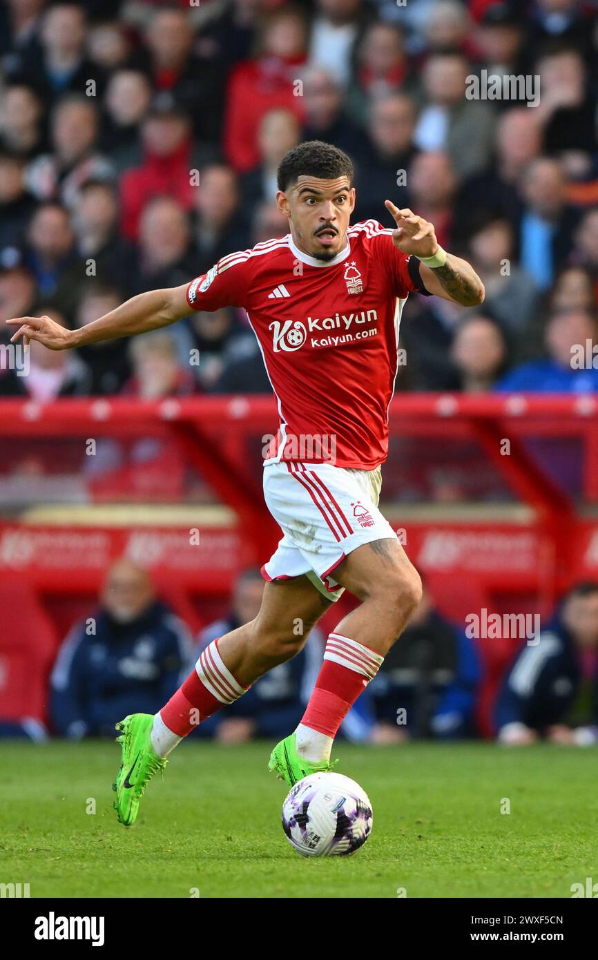 Morgan Gibbs-White of Nottingham Forest runs with the ball during the ...