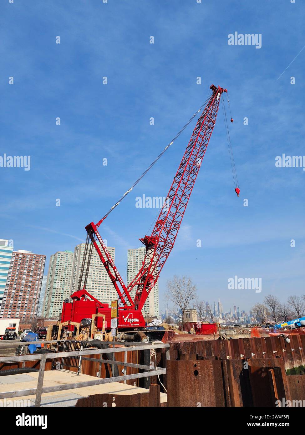 New York City, USA - February 27, 2024: Manitowoc MLC300 construction ...