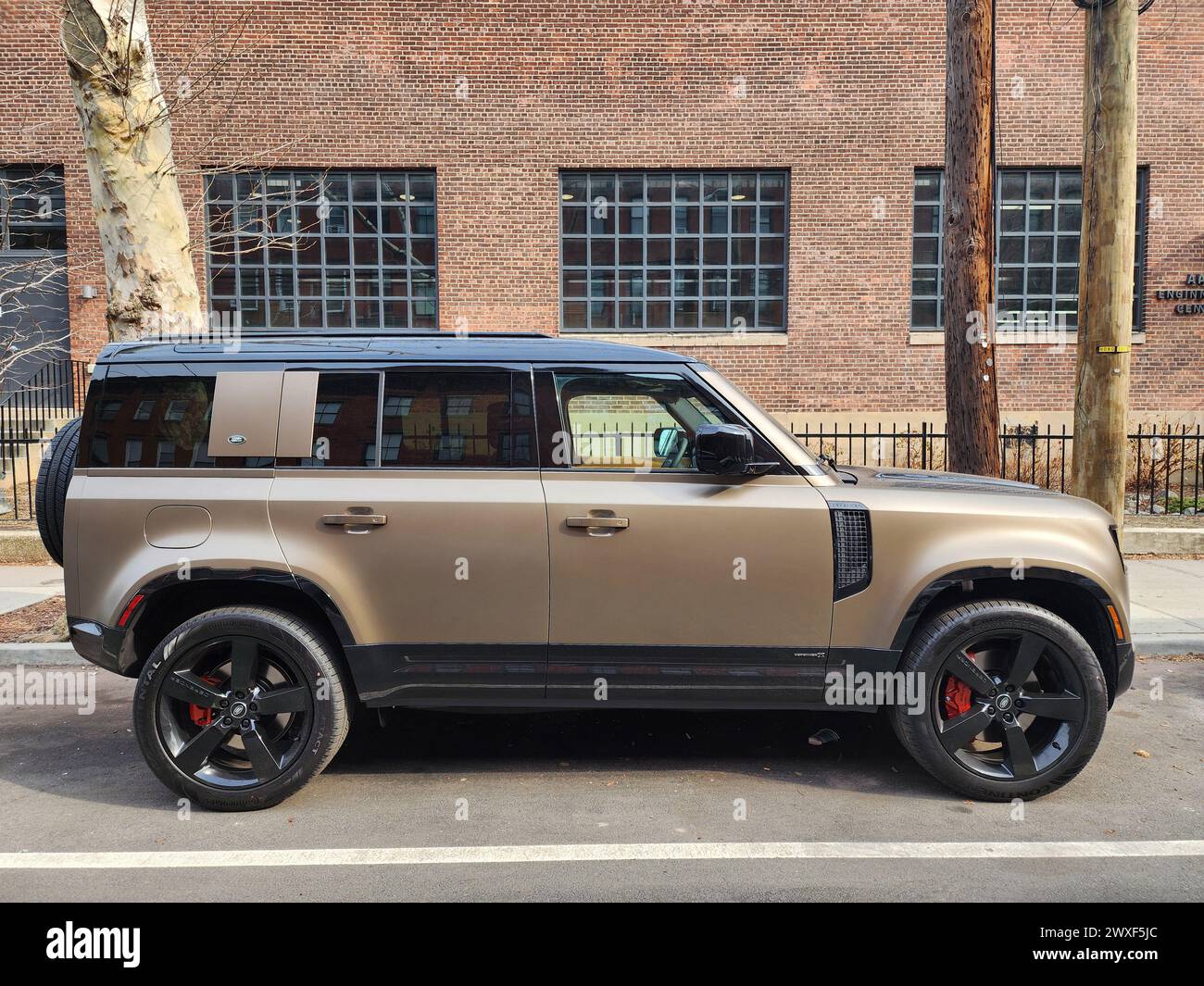 New York City, USA - February 27, 2024: Land Rover Defender 110 X ...