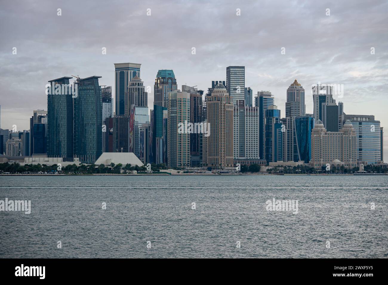 Beautiful Doha Skyline sunset sunrise Stock Photo - Alamy
