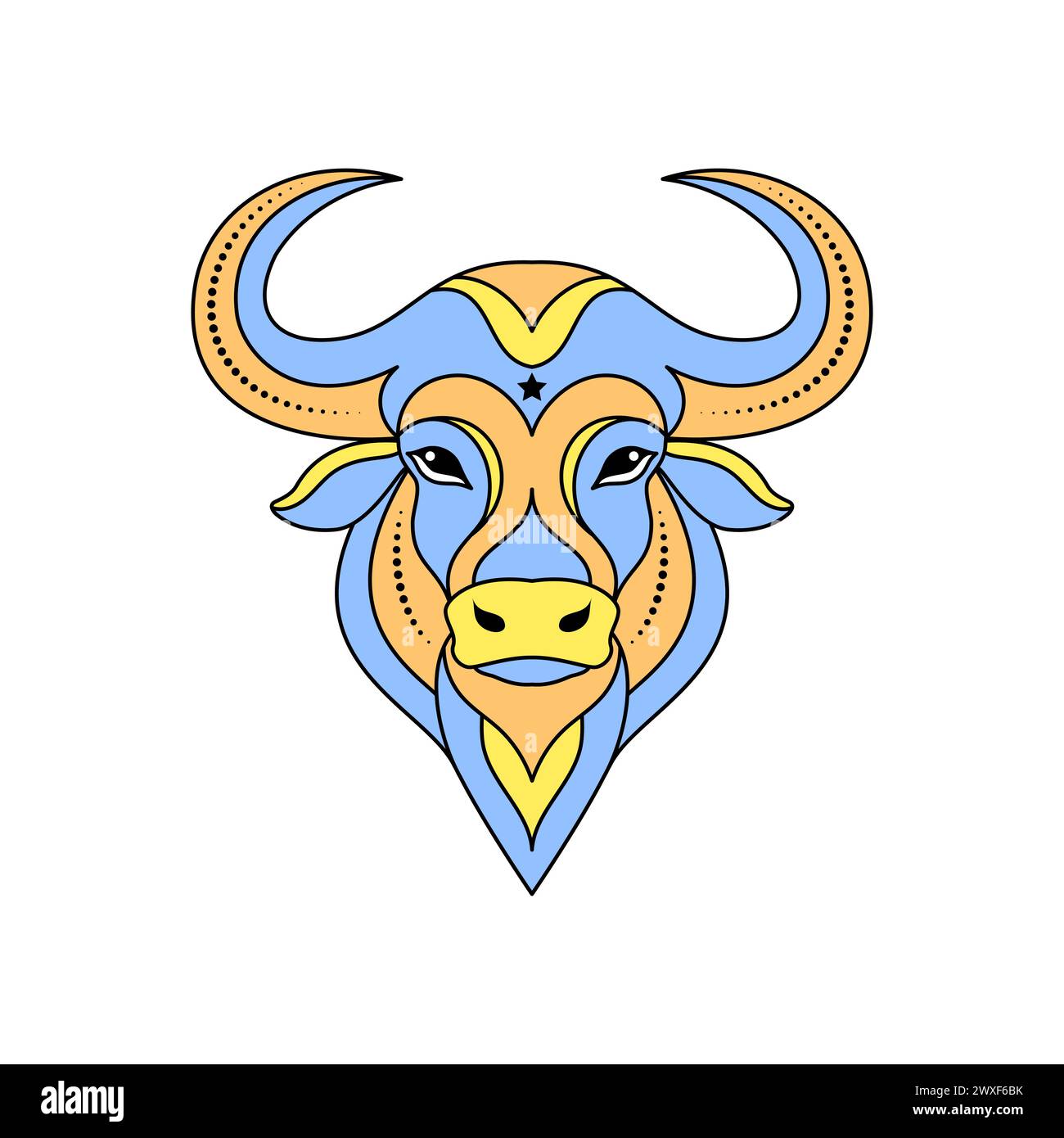 Taurus zodiac sign in line art style Stock Vector Image & Art - Alamy