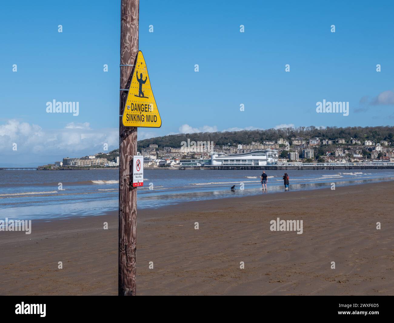 March 2024, Easter Saturday - Danger sinking mud warning signs Weston ...
