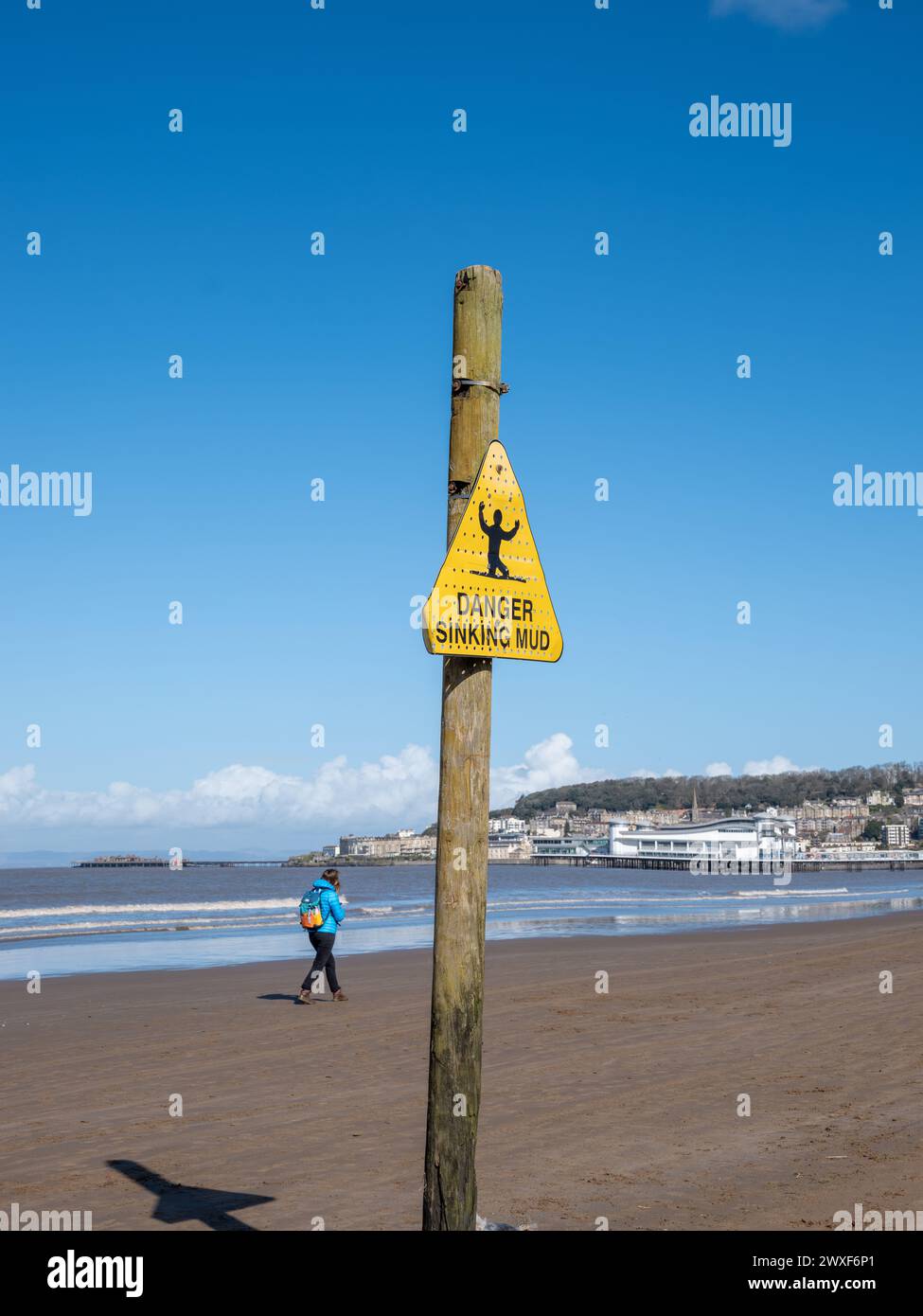 March 2024, Easter Saturday - Danger sinking mud warning signs Weston ...