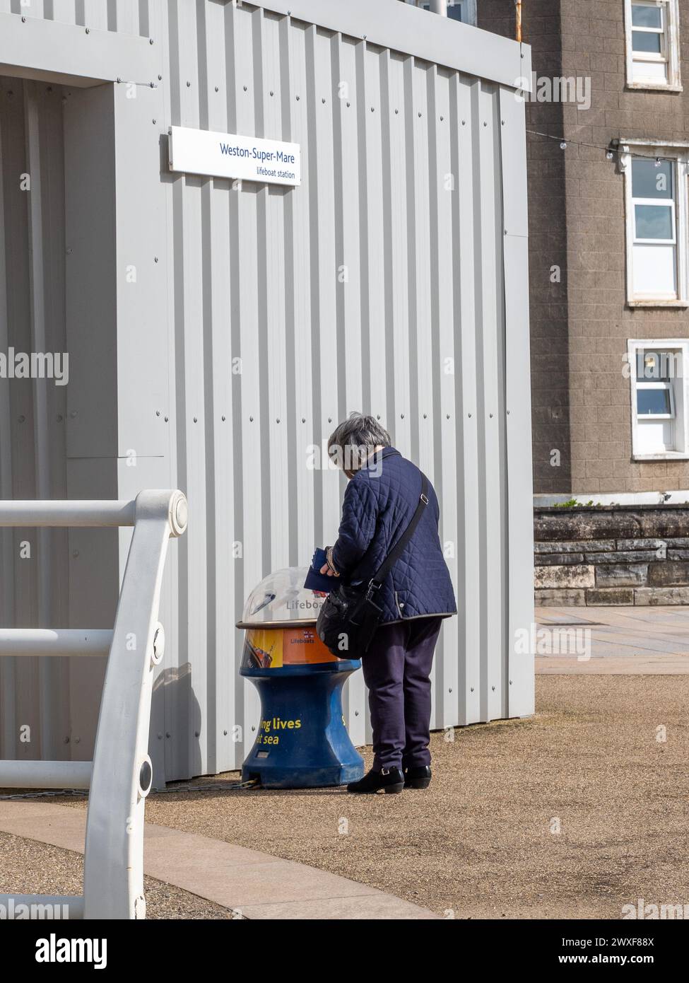 March 2024, Easter Saturday - Folk giving to the RNLI collection in ...