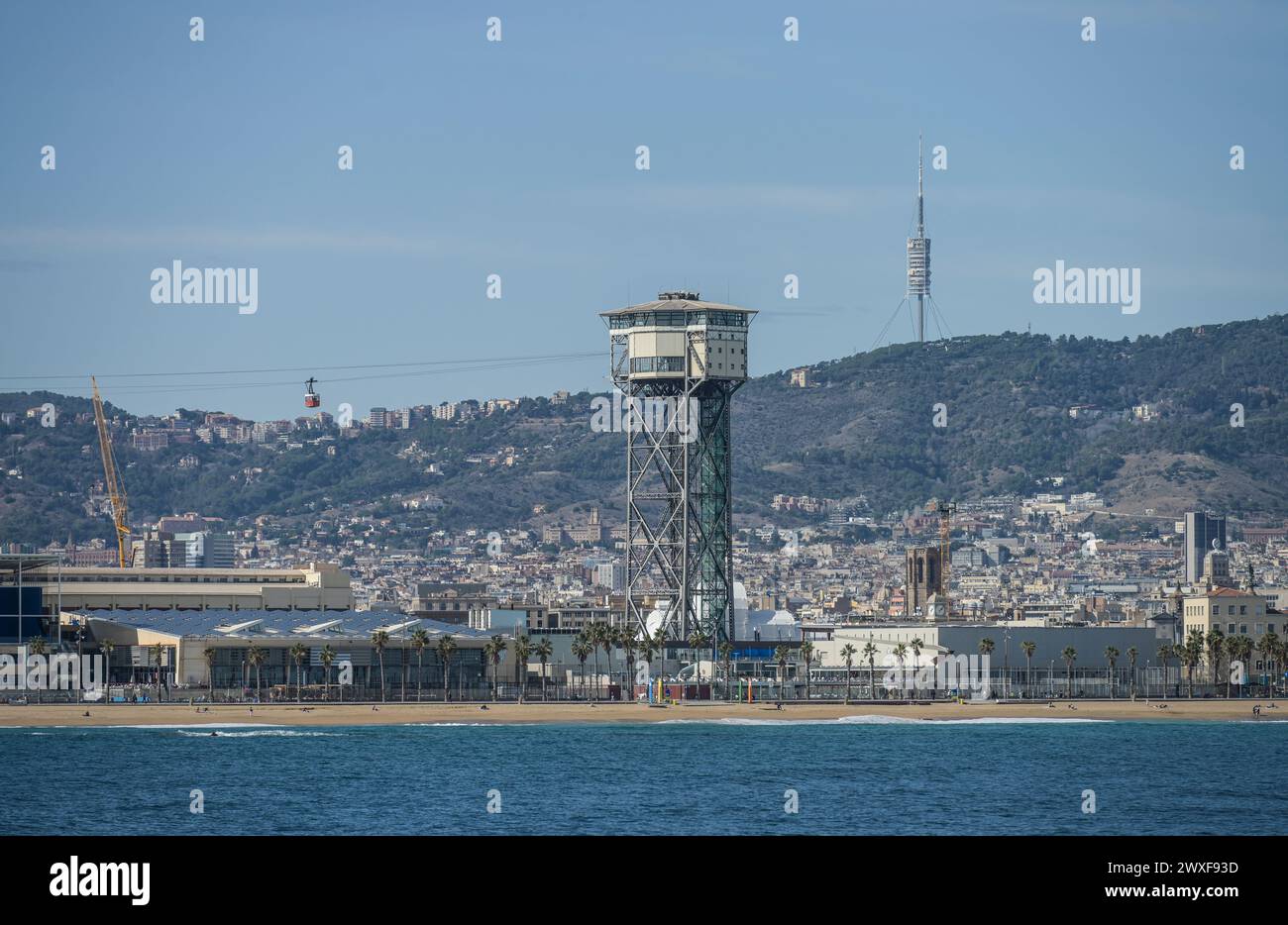 Seilbahn, Turm, Teleferic del Port, Barcelona, Katalonien, Spanien ...