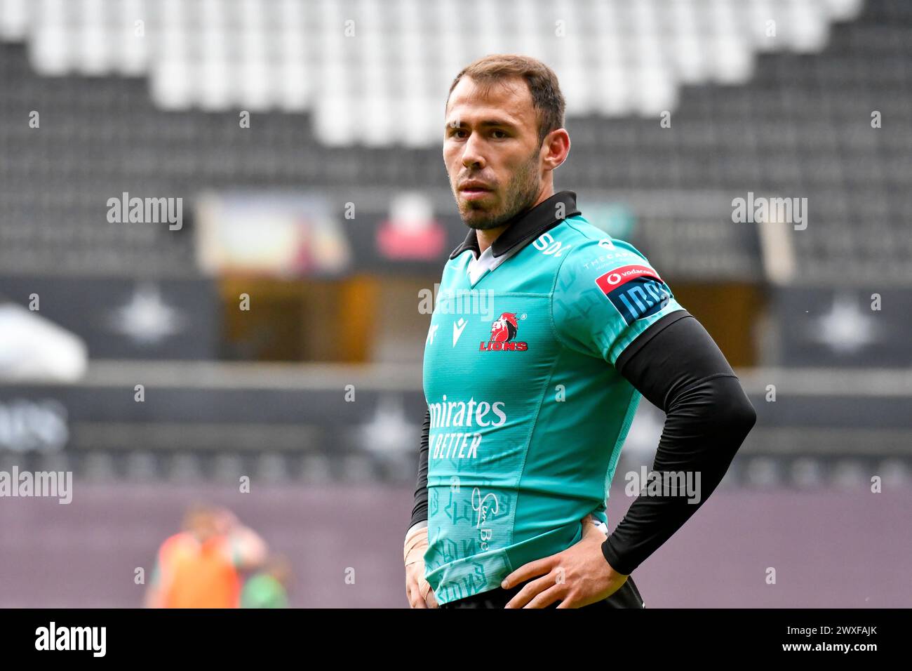 Swansea, Wales. 30 March 2024. Erich Cronje of Emirates Lions during ...