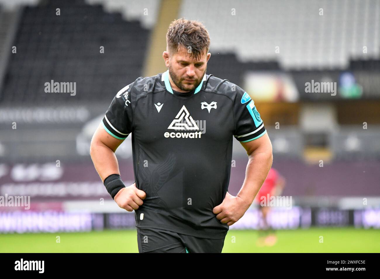Swansea, Wales. 30 March 2024. Tom Botha of Ospreys during the United ...