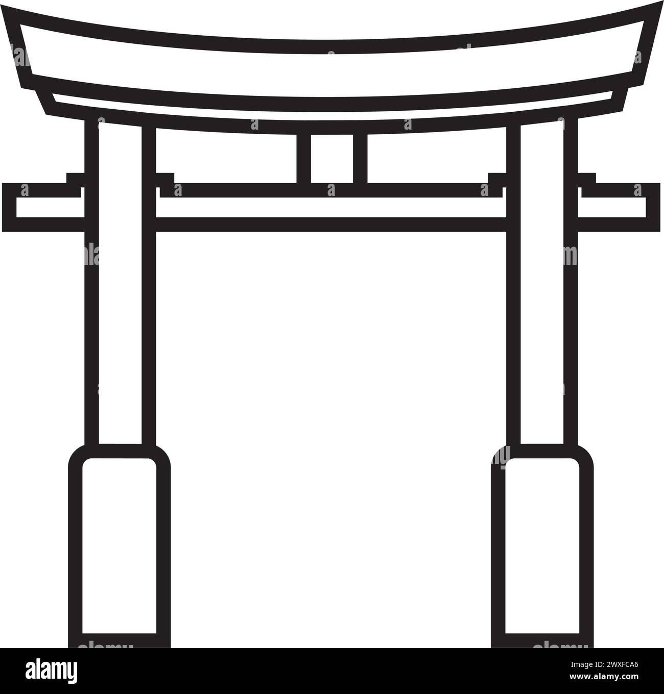 Torii Gate icon,Symbol of Japanese Civilization, vector illustration ...