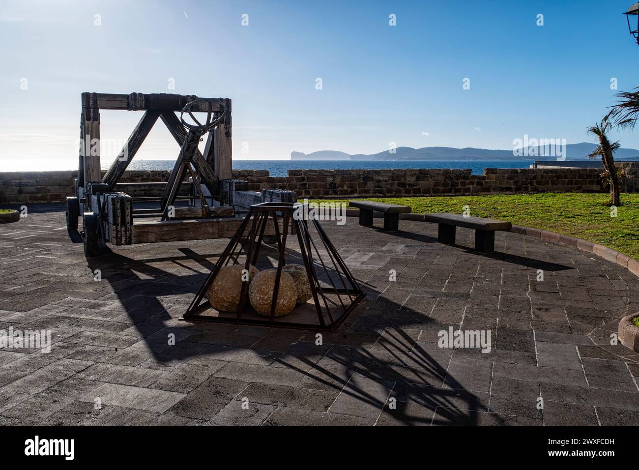 Waterfront of Alghero town in Sardinia Stock Photo - Alamy