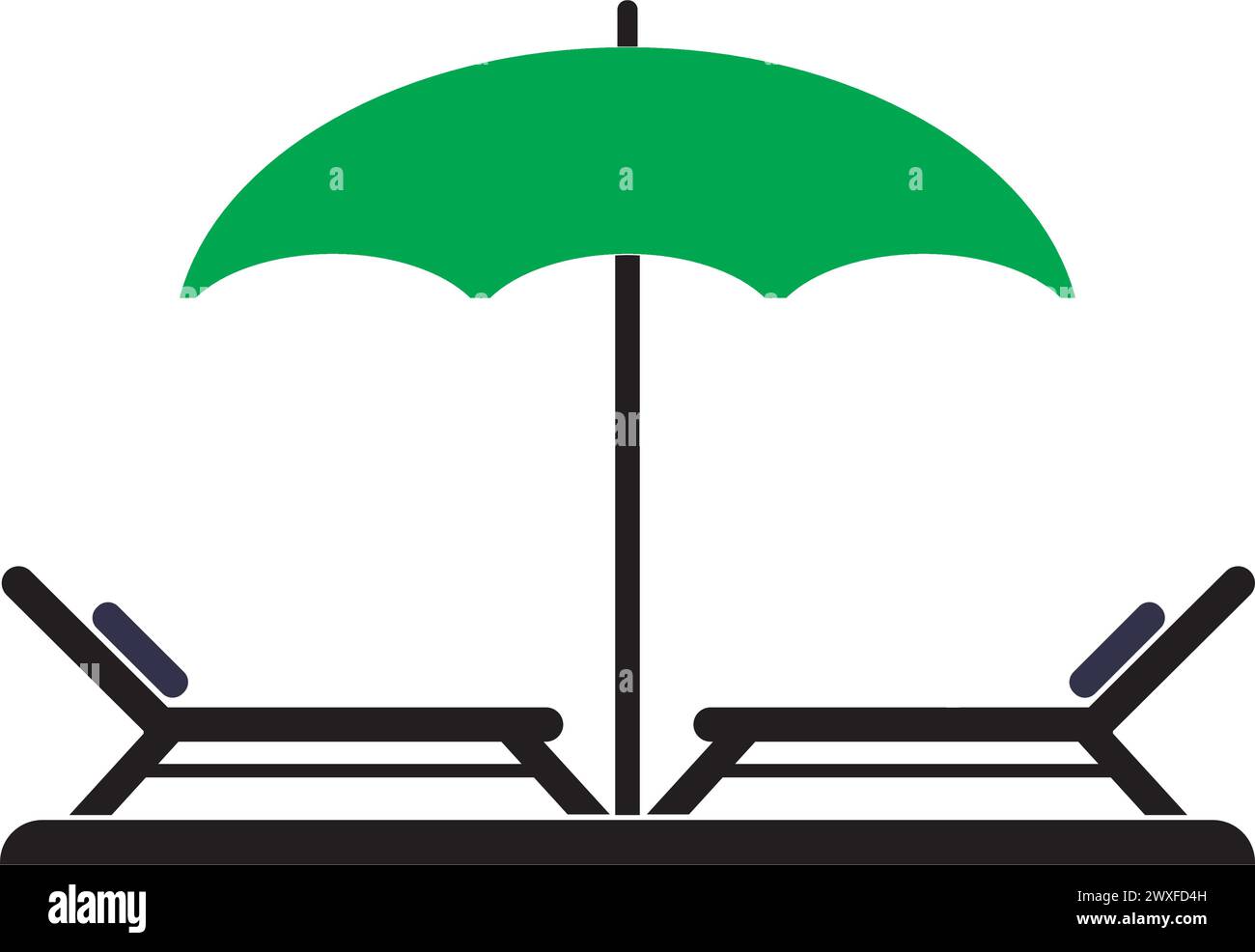 Beach Chair Icon Vector Illustration Logo Design Stock Vector Image