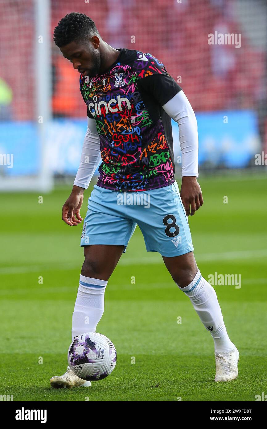 Jefferson Lerma of Crystal Palace during the pre-game warm up ahead of ...
