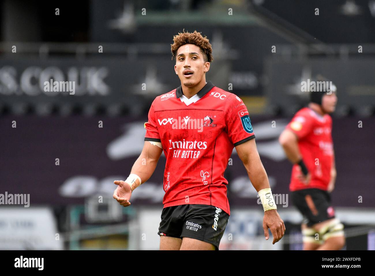 Swansea, Wales. 30 March 2024. Jordan Hendrikse of Emirates Lions ...