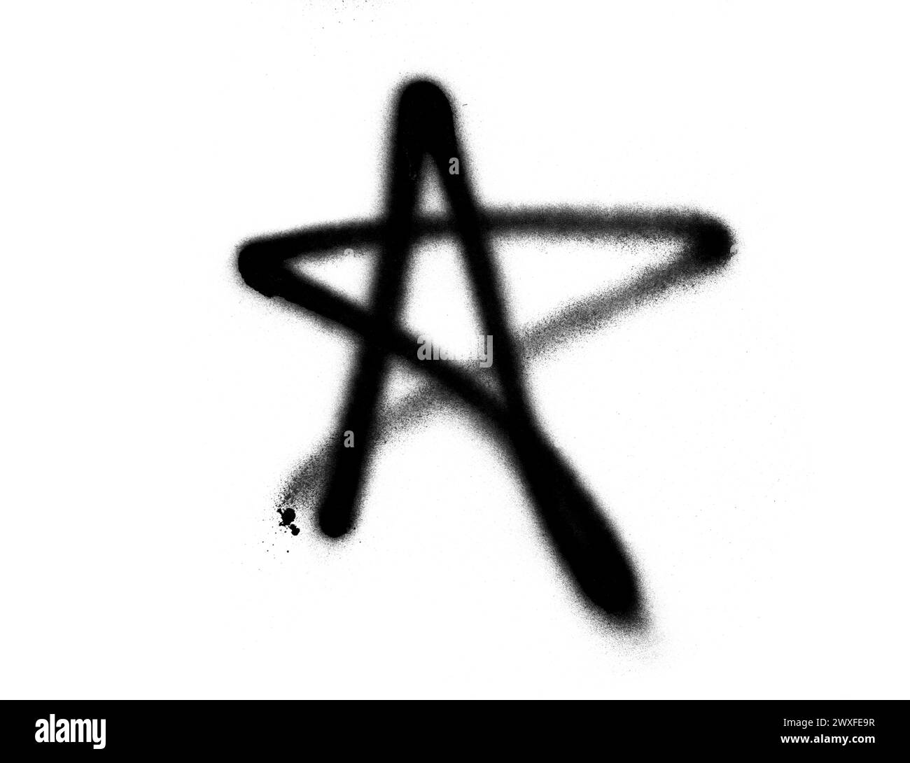 Grunge style shape. Spray painted star Stock Photo - Alamy