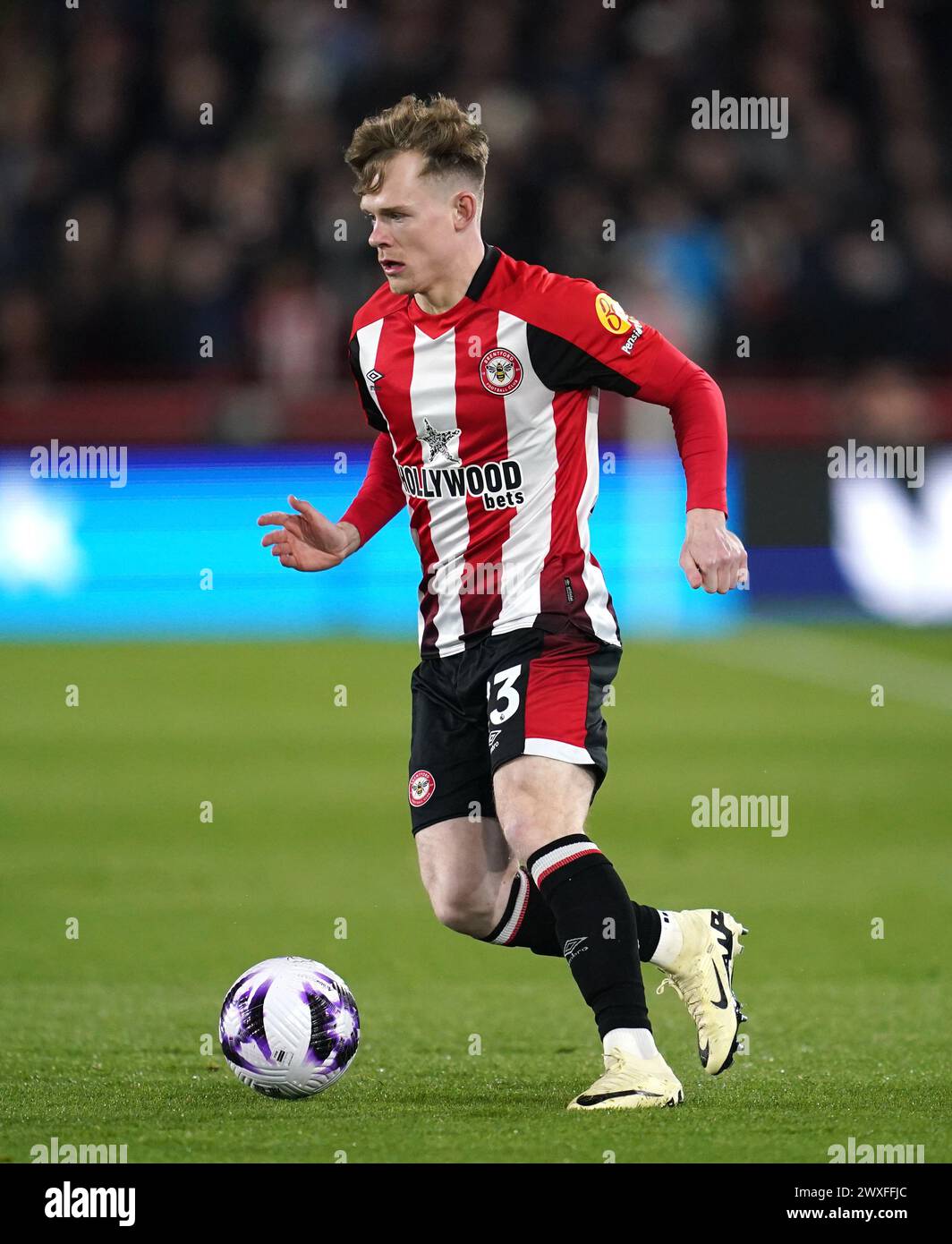 Brentford's Mathias Jorgensen during the Premier League match at the ...