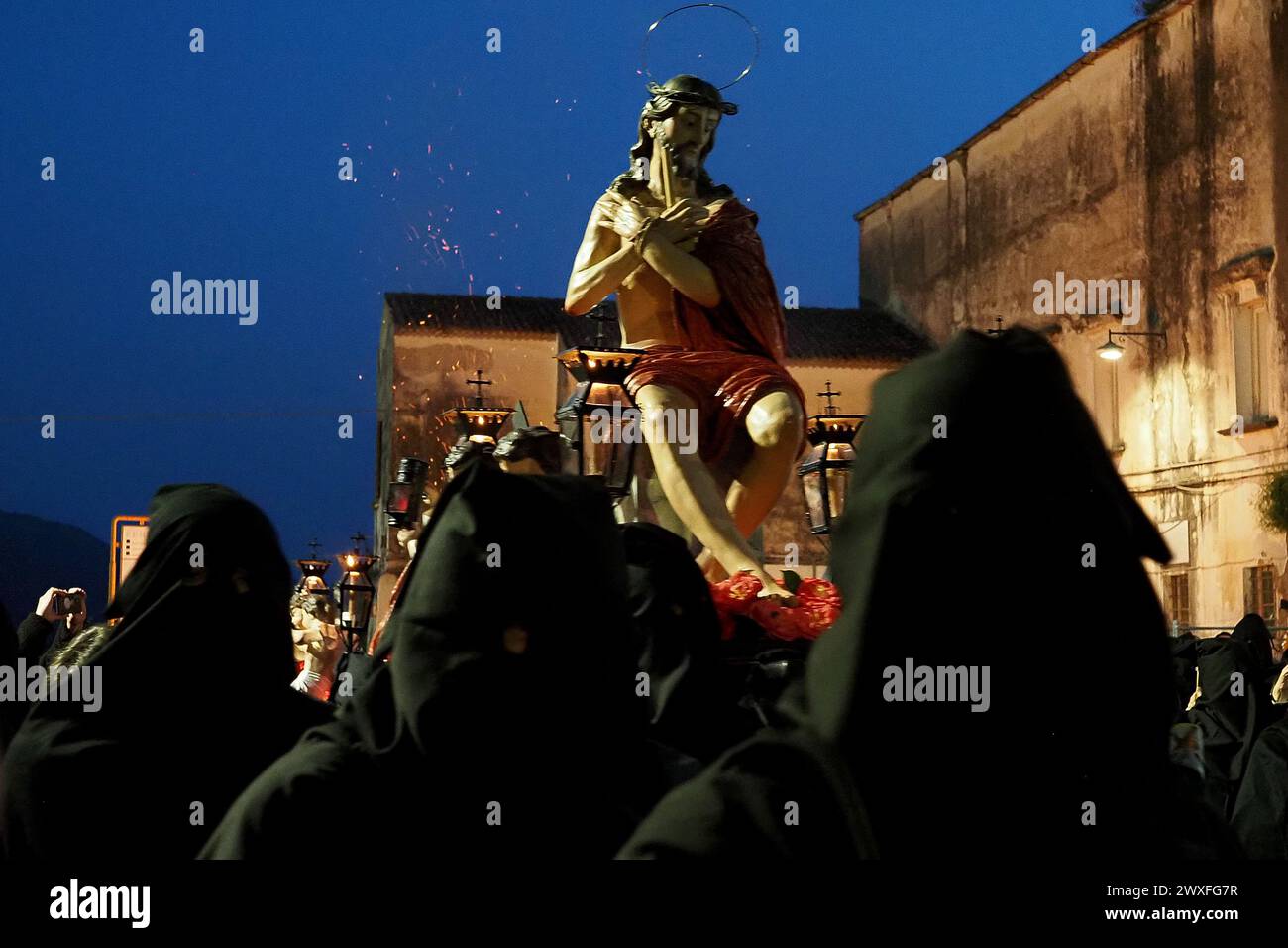 Religious statue depicting Jesus during the Good Friday procession in ...