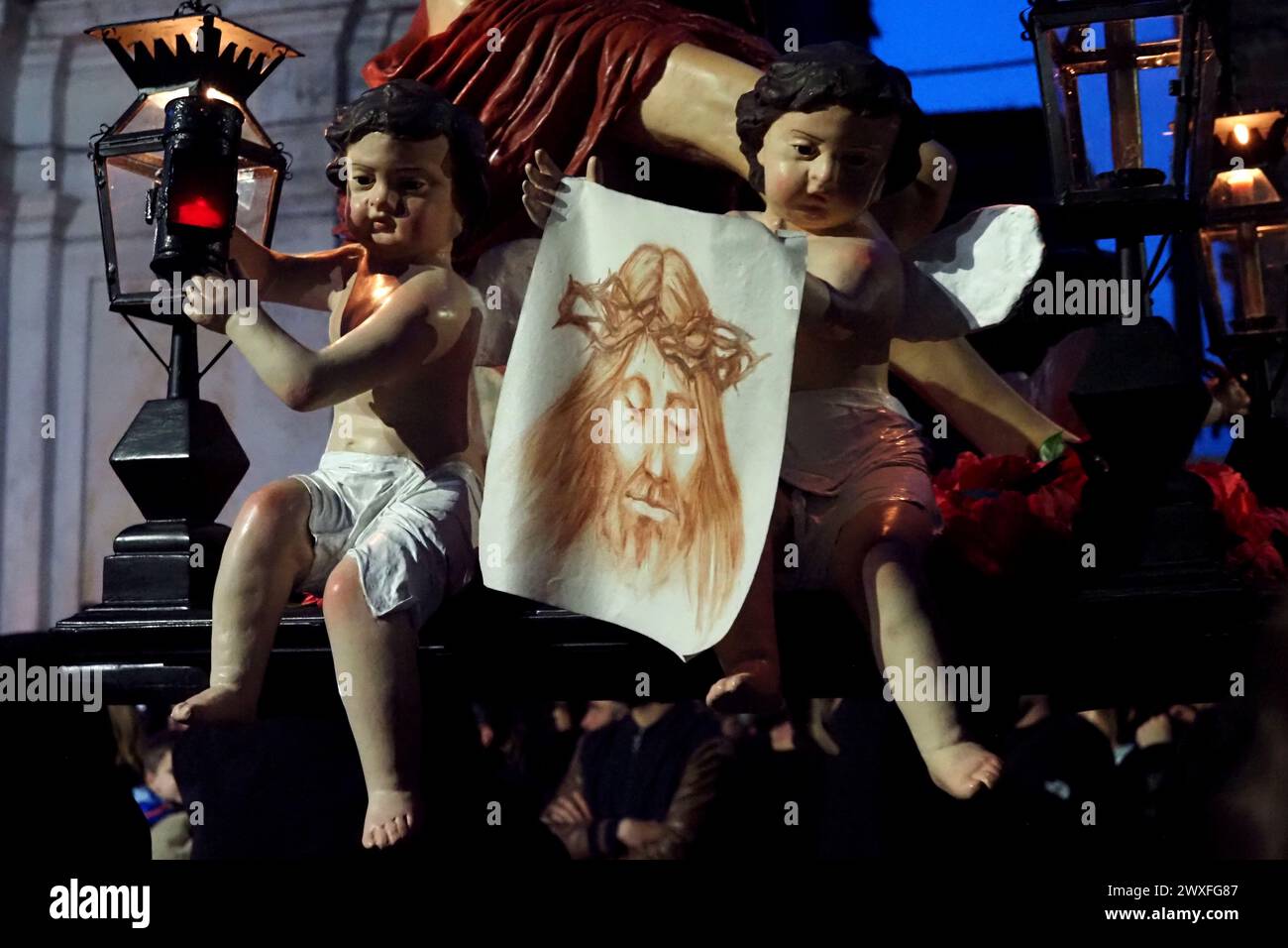 Religious statue depicting Jesus during the Good Friday procession in ...
