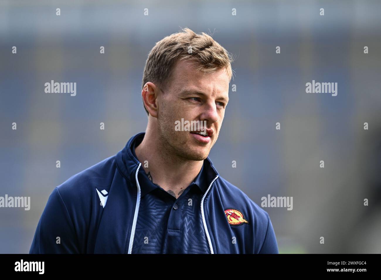 Tom Johnstone of Catalan Dragons arrives ahead of the Betfred Super ...