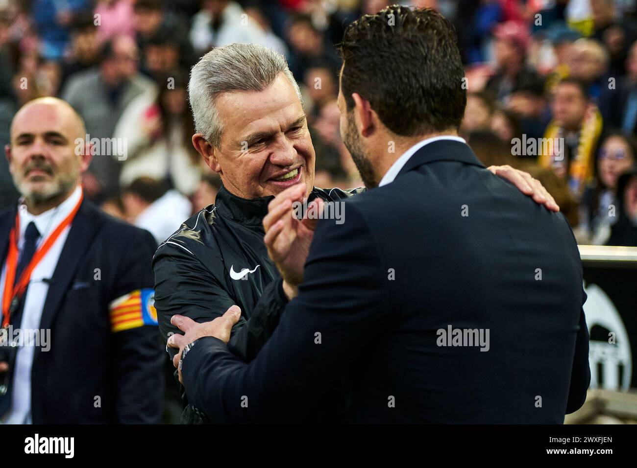 Ruben Baraja coach of Valencia CF, Javier Aguirre coach of RCD Mallorca ...