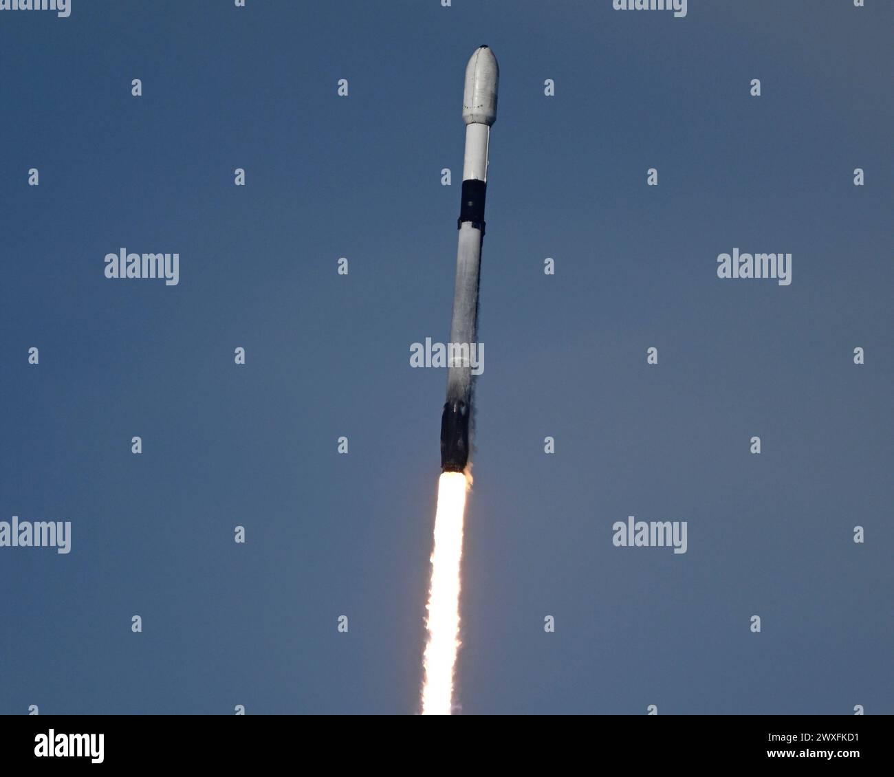 Kennedy Space Center, Florida, USA. 30th Mar 2024. A SpaceX Falcon 9 rocket launches Eutelsat ...