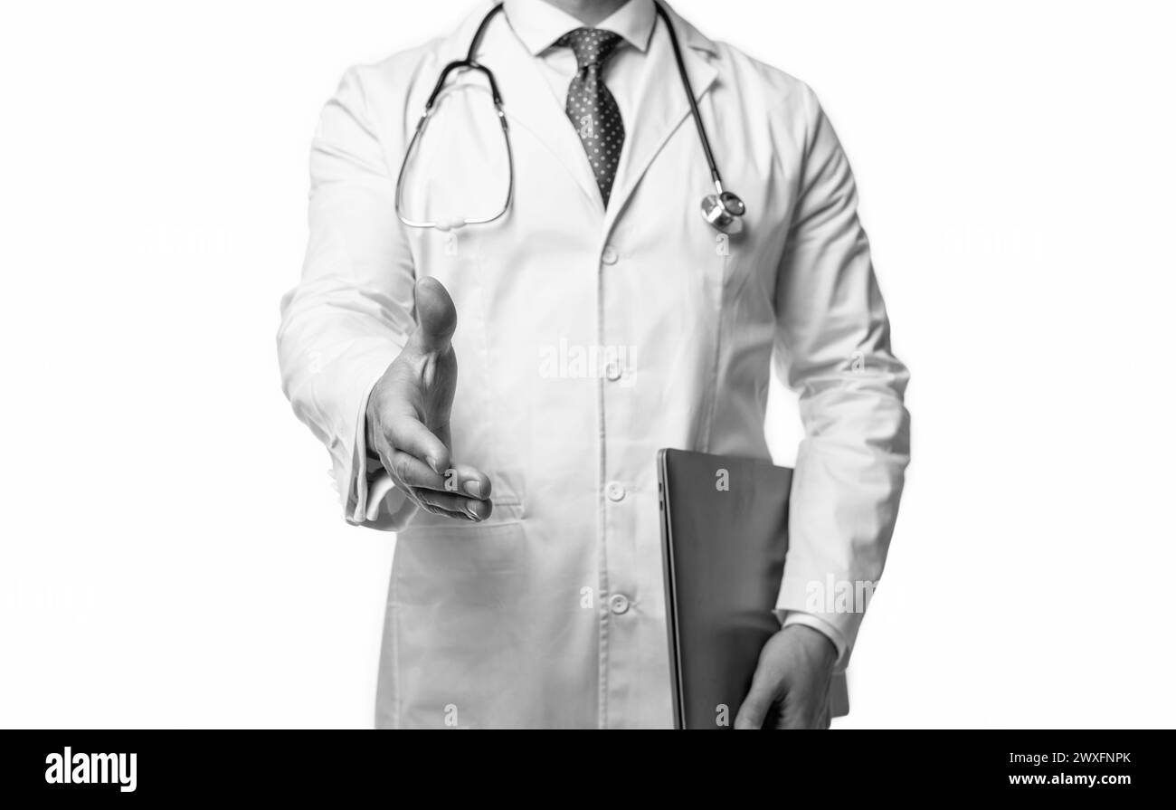 doctor presenting emedicine on background. photo of emedicine and ...