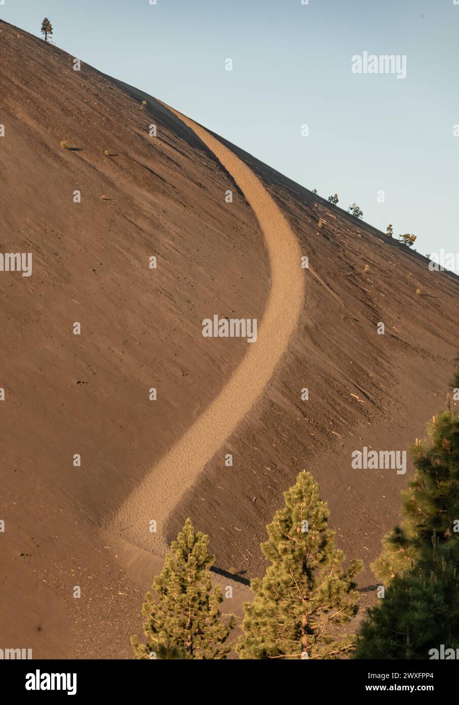 Steep Trail Raises Up The Side Of Cinder Cone in Lassen Volcanic Stock ...