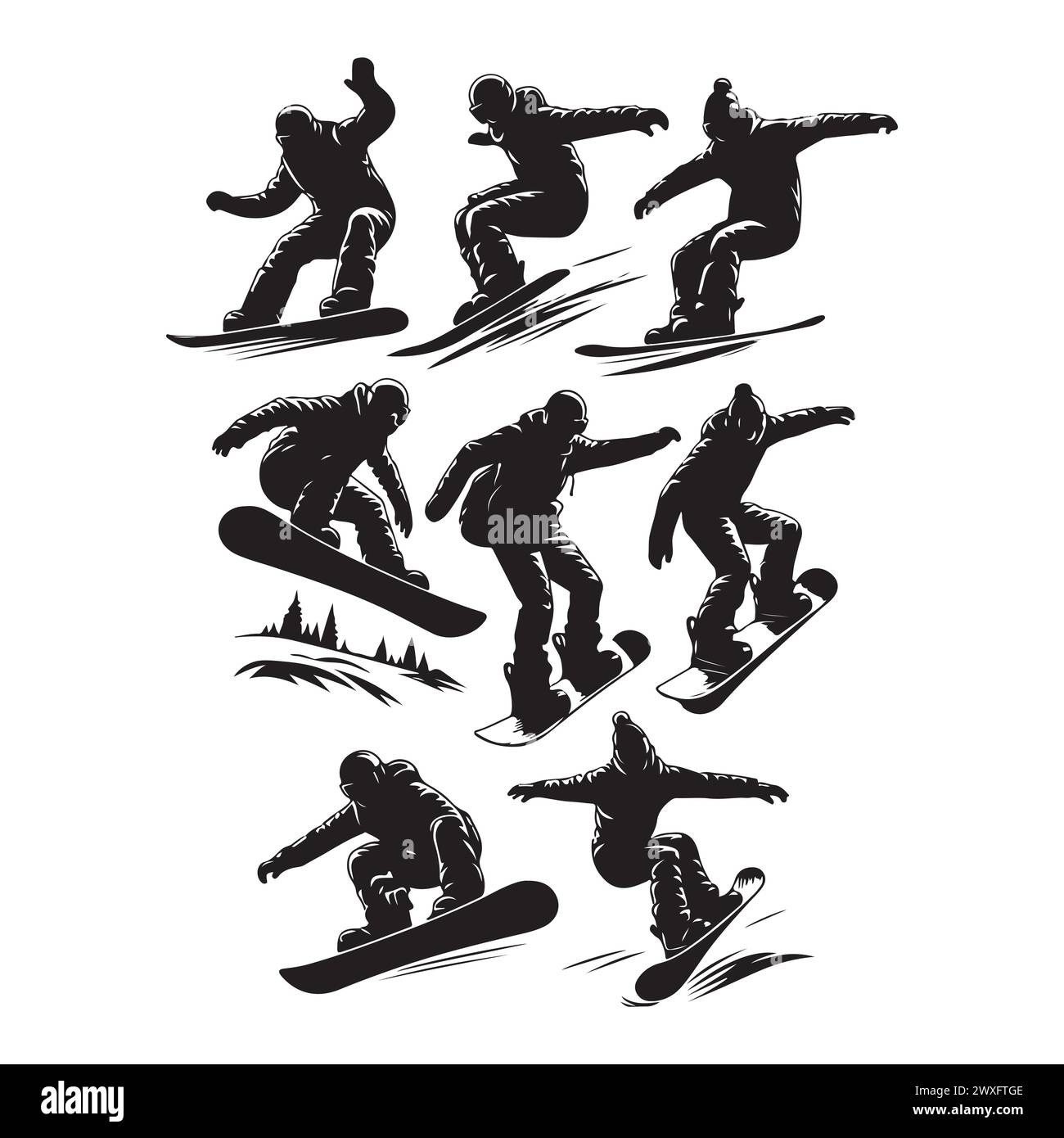 Snowboard holding Stock Vector Images - Alamy