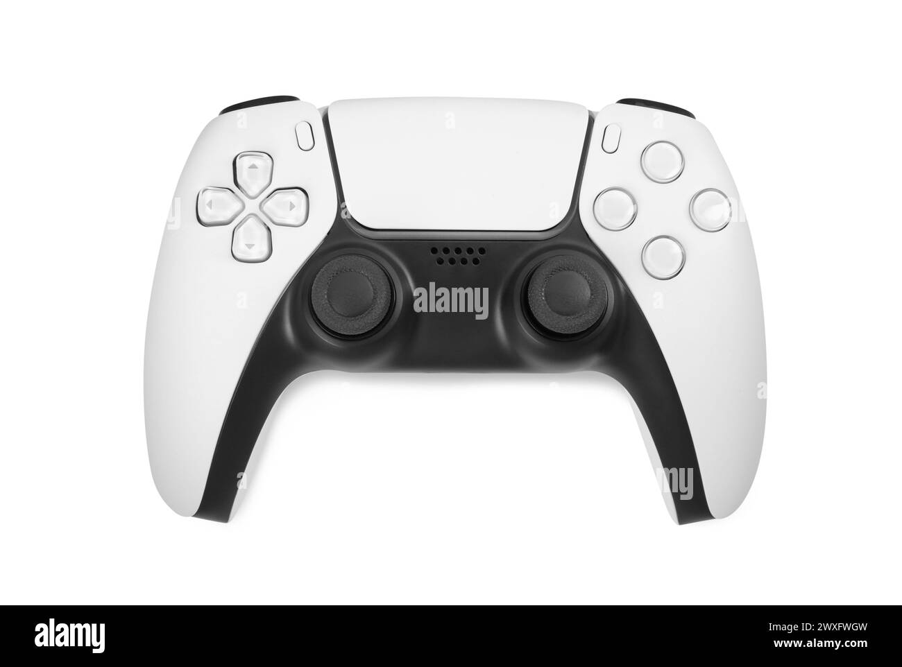 One wireless game controller isolated on white, top view Stock Photo ...