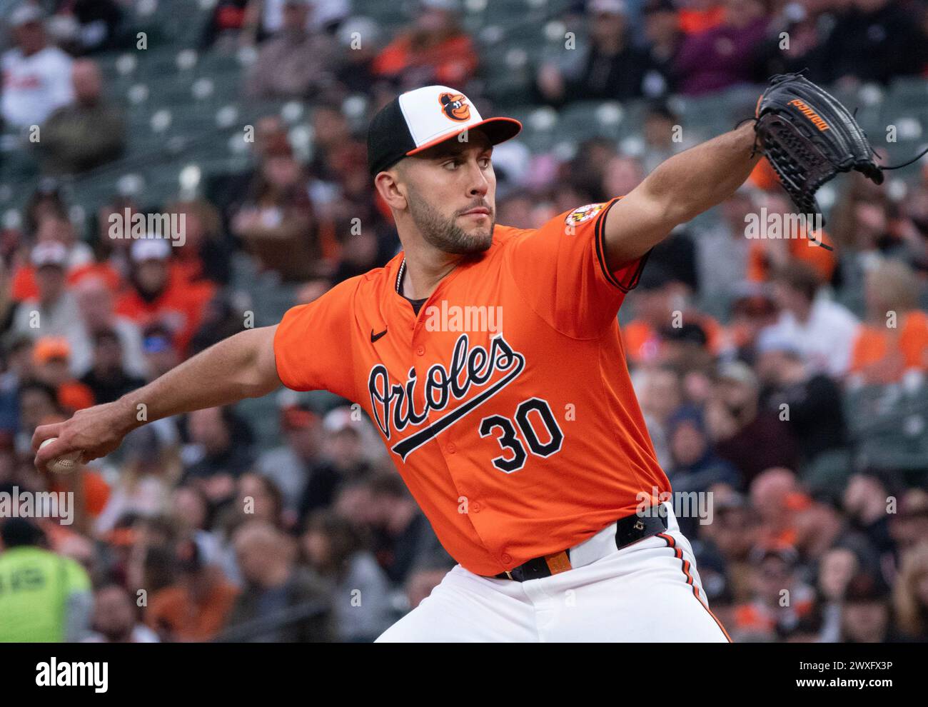 BALTIMORE, MD - MARCH 30: Baltimore Orioles starting pitcher Grayson ...