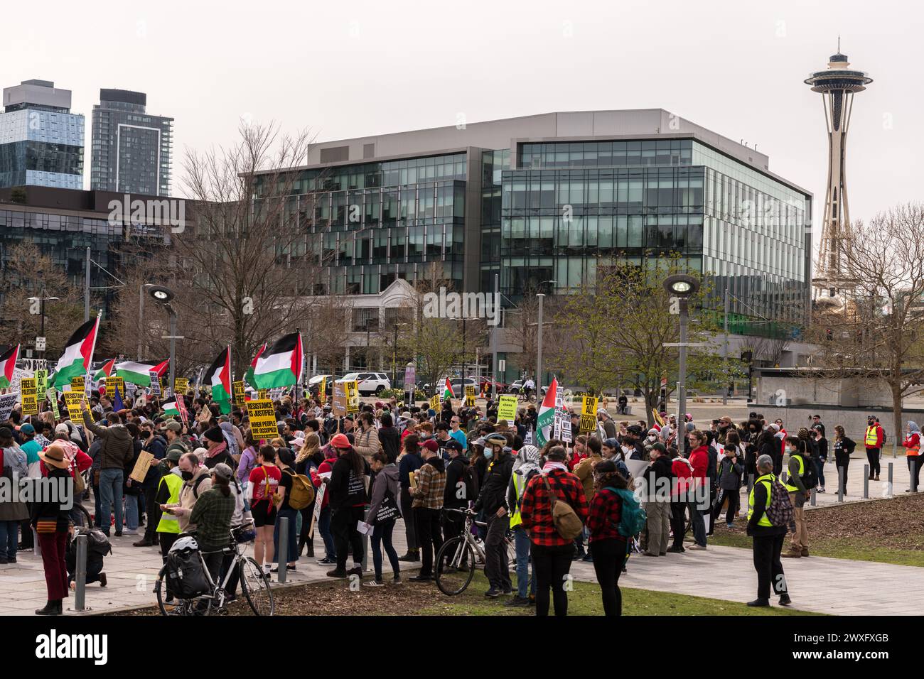Seattle, USA. 30th Mar 2024. Pro Palestine Protestors gathered in the ...