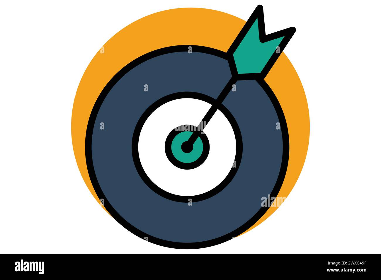 goal icon. arrow with circle. icon related to action plan, business ...