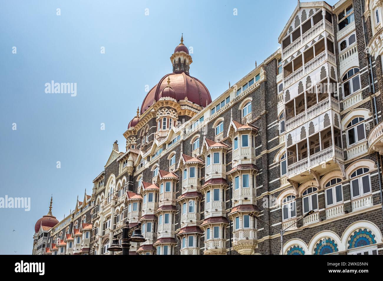 Taj Mahal hotel famous building of touristic part in Mumbai, India. Facade of The Taj Mahal ...