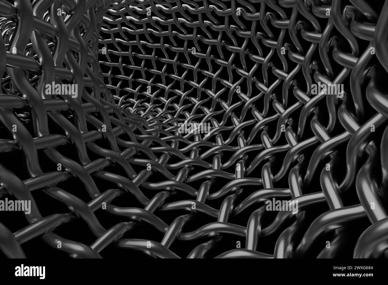 3D silver metal mesh illustration. Bright abstract ornament textured ...