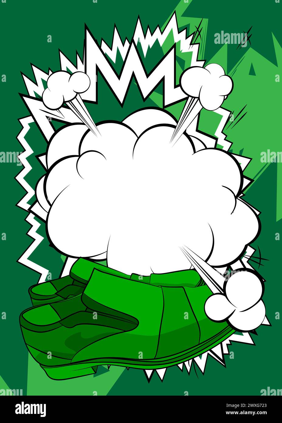 Cartoon Elegant Shoes with blank speech bubble, comic book Leather ...