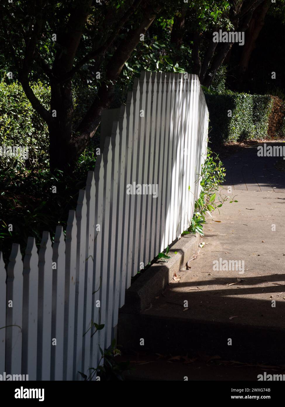 Garden White Picket Fence Stock Photo - Alamy