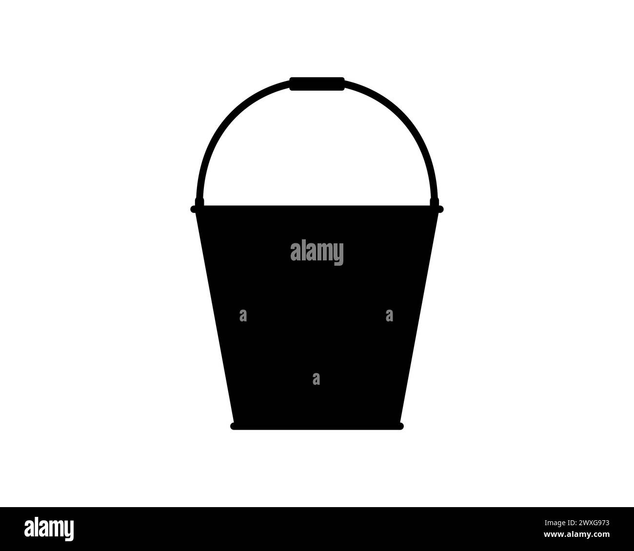 Bucket black silhouette. Vector isolated icon on white background Stock ...